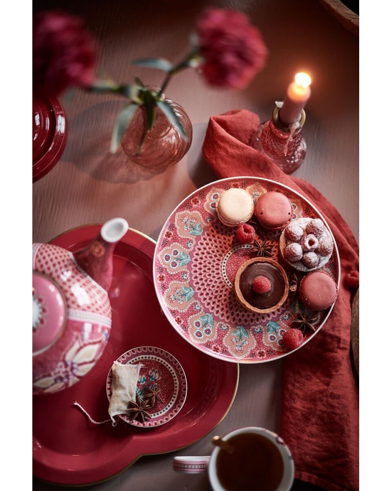 acheter en ligne un plat à gâteau pip studio Flower festival dark pink