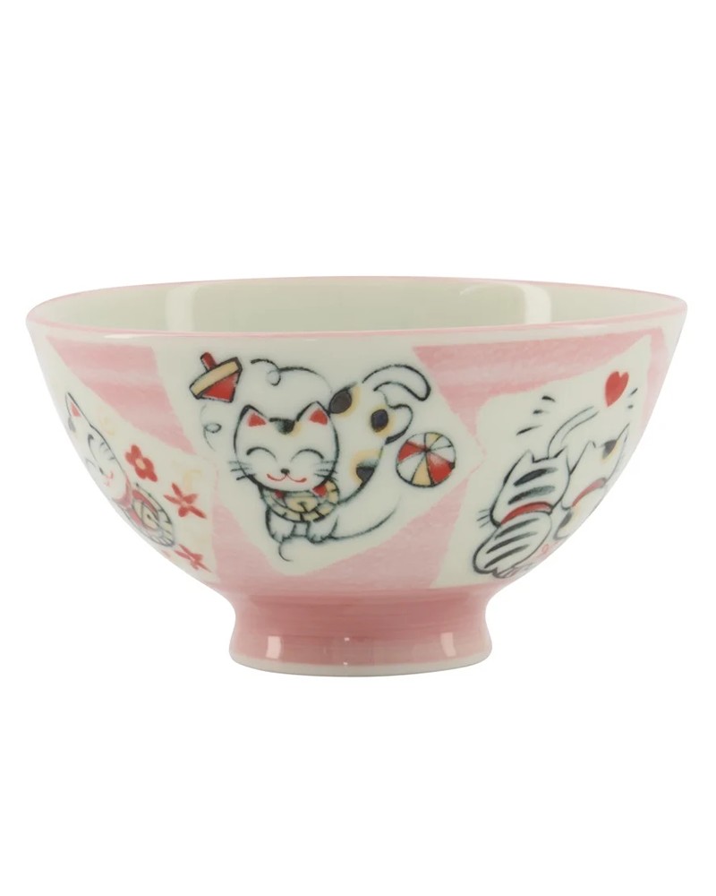 Bol à riz Tokyo Design Lucky Cat | Kawaii soft pink 300ml porcelaine