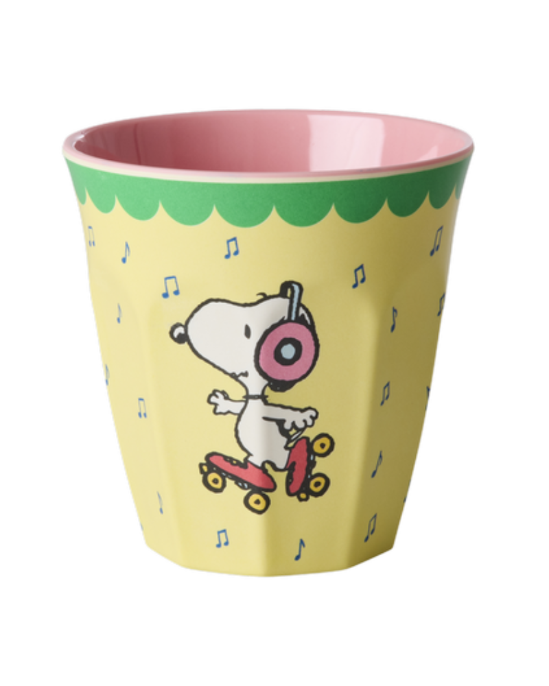 🐶💛Gobelet Rice 100% mélamine au motif Peanuts Snoopy jaune - 25 cl💛